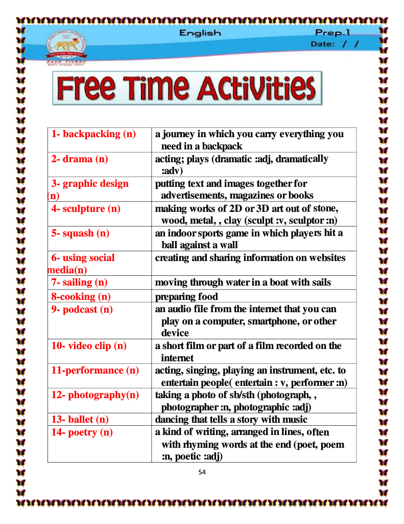 English- Prep (1) - Unit (8)