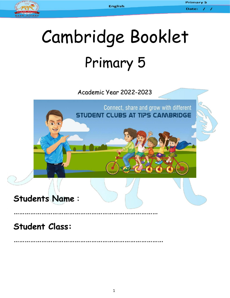 Cambridge Booklet Primary 5(2024)_Neat