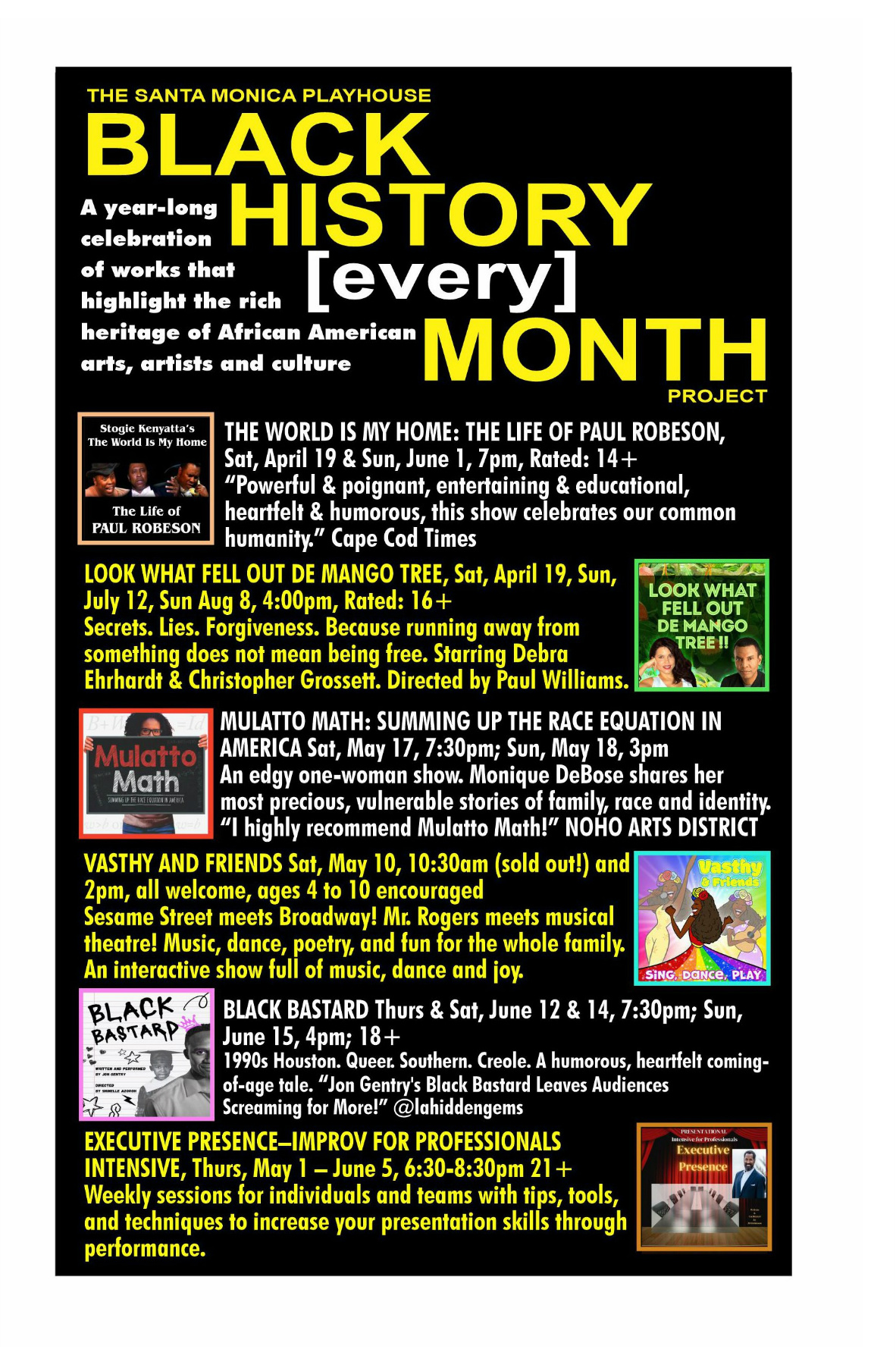 Black Bastard Show Program Santa Monica Playhouse Black History [every ...