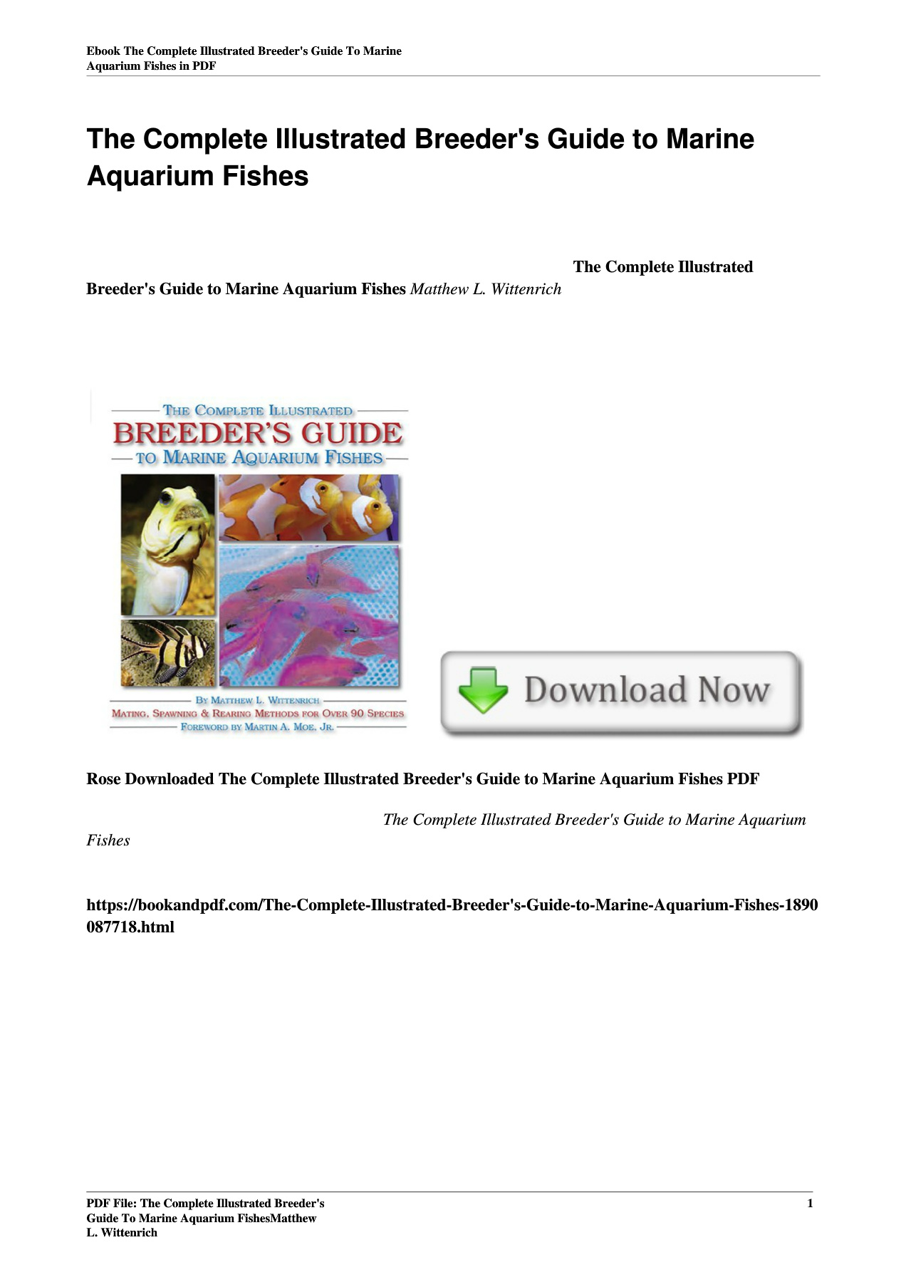 The Complete Illustrated Breeder's Guide to Marine Aquarium ...