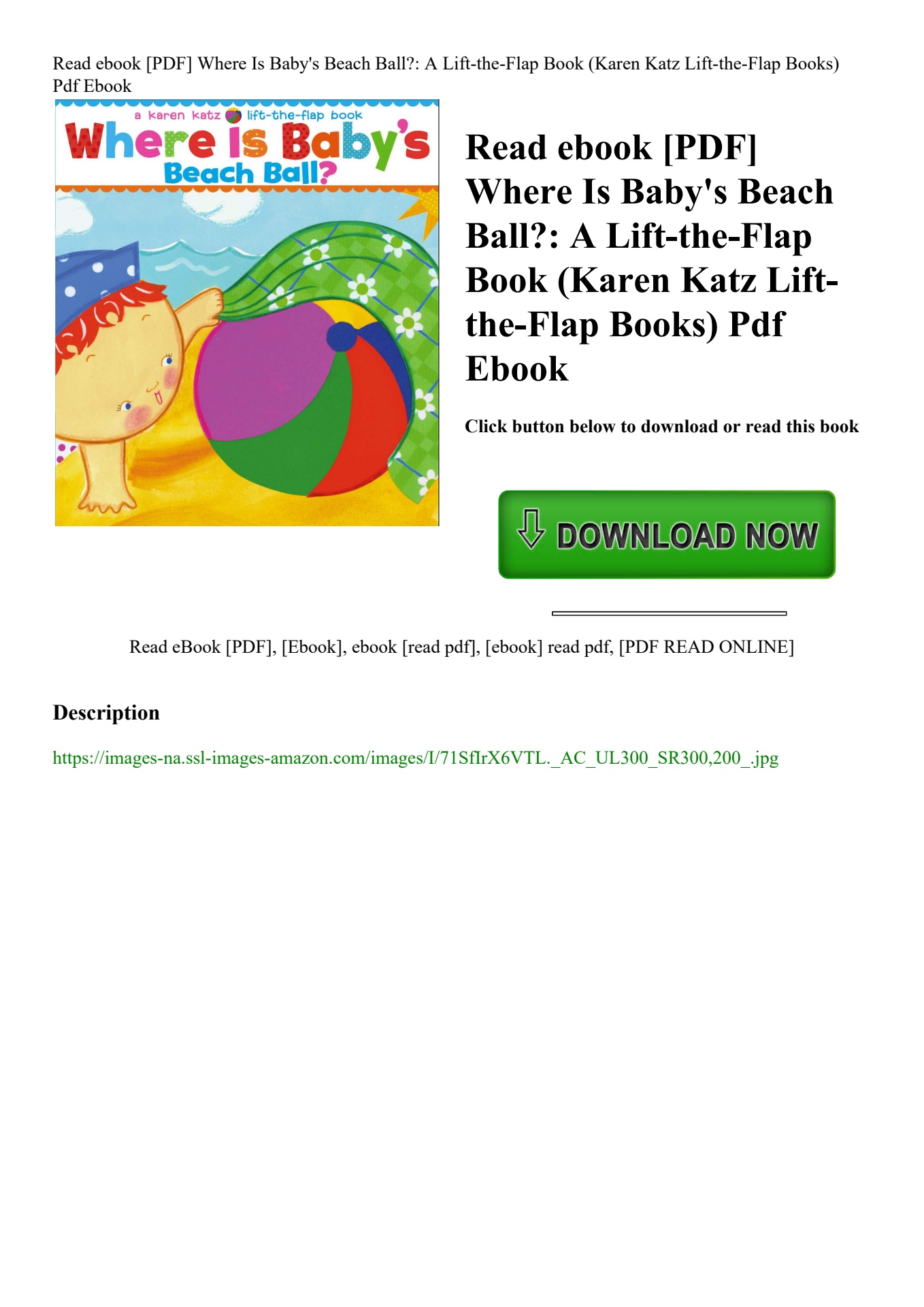 read ebook [pdf] where is baby's beach ball a lift-the-flap book (karen ...