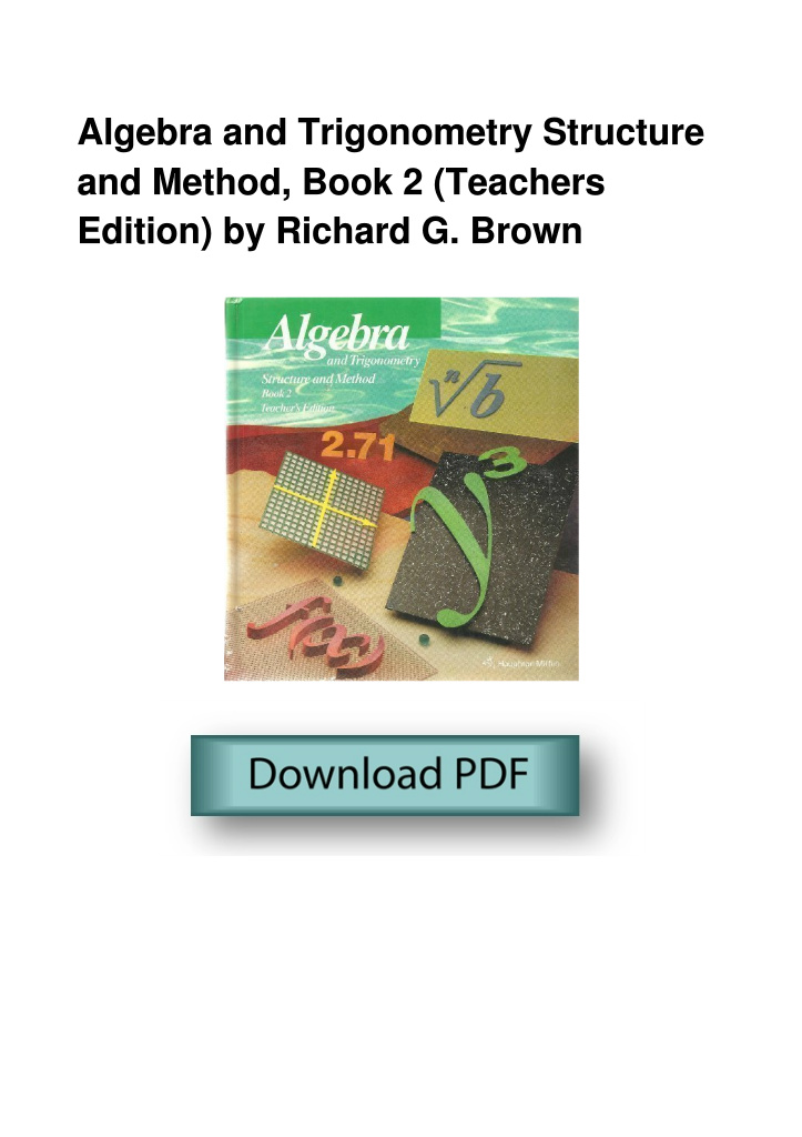 Algebra 2 Trig Textbook
