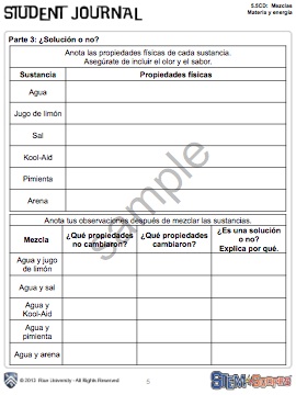 5th Grade Explore Journal Spanish
