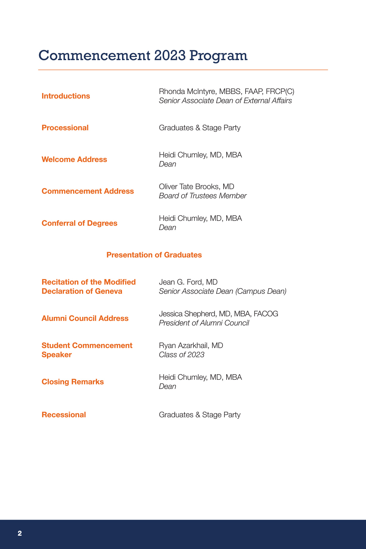 RUSM 2023 Commencement Program