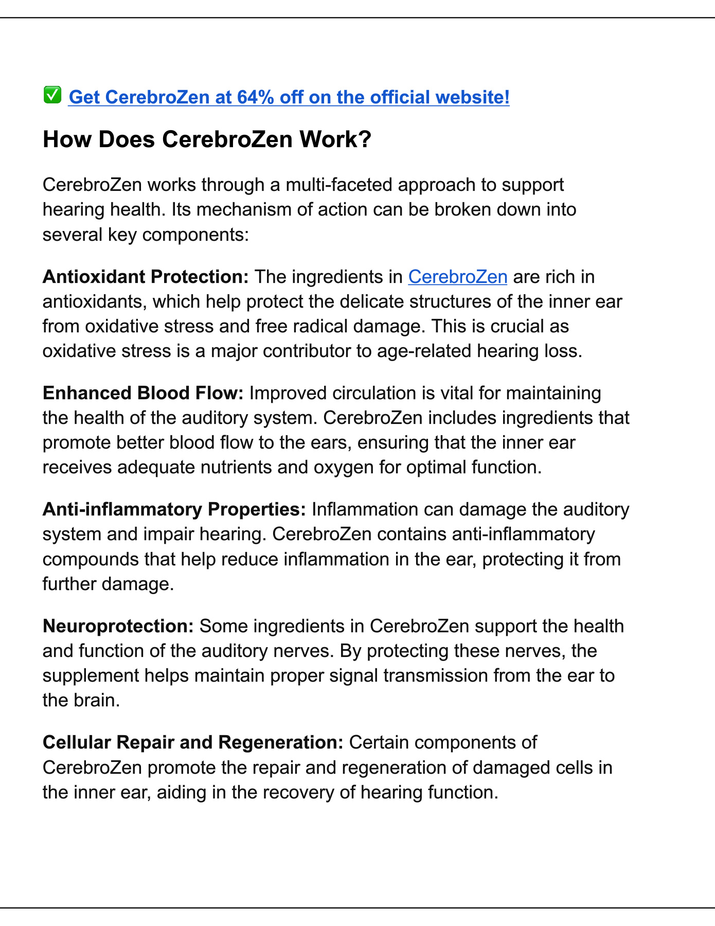 Cerebro Zen Review - Does This Hearing Loss Supplement Work? Read