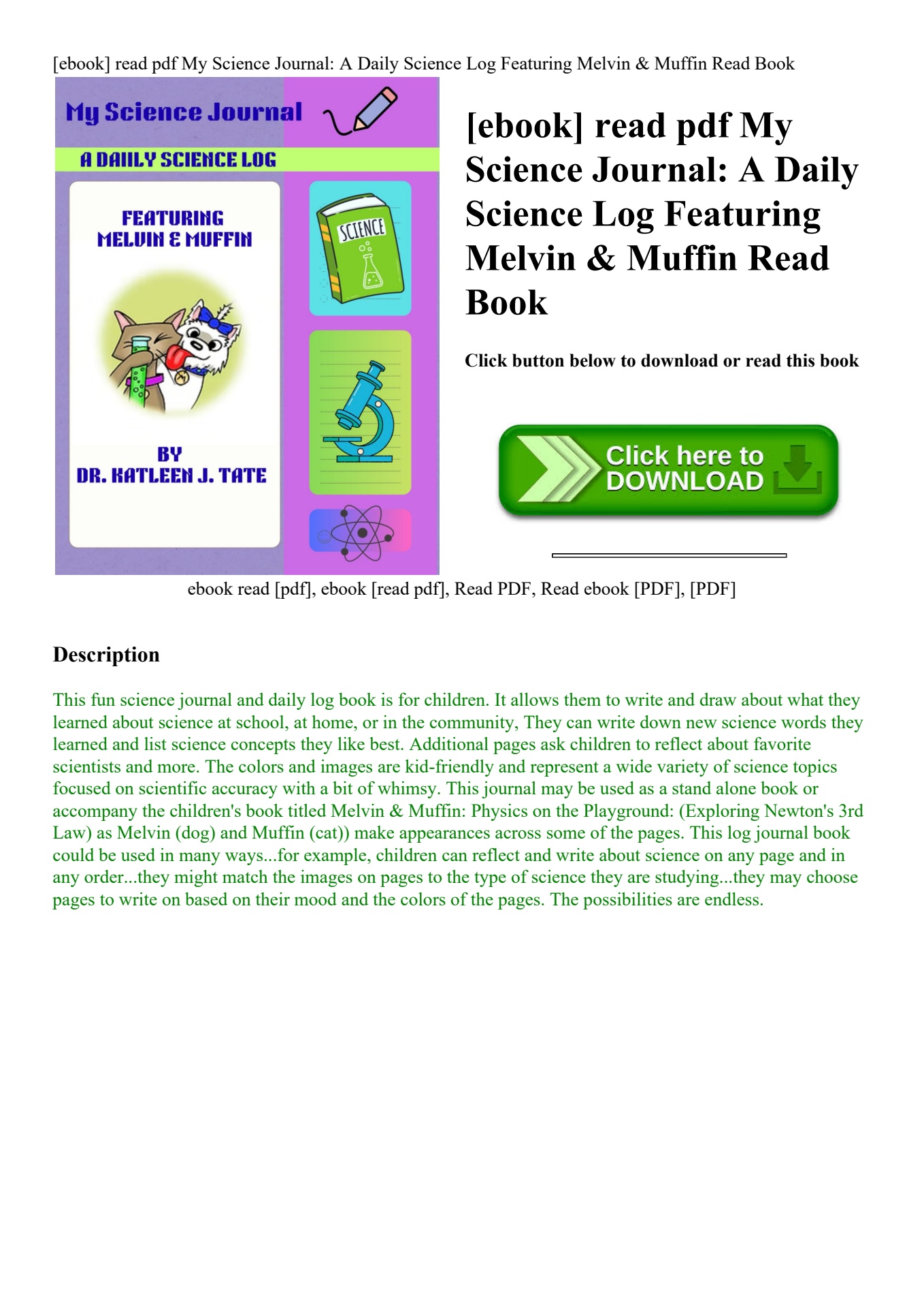 [ebook] read pdf my science journal a daily science log featuring ...