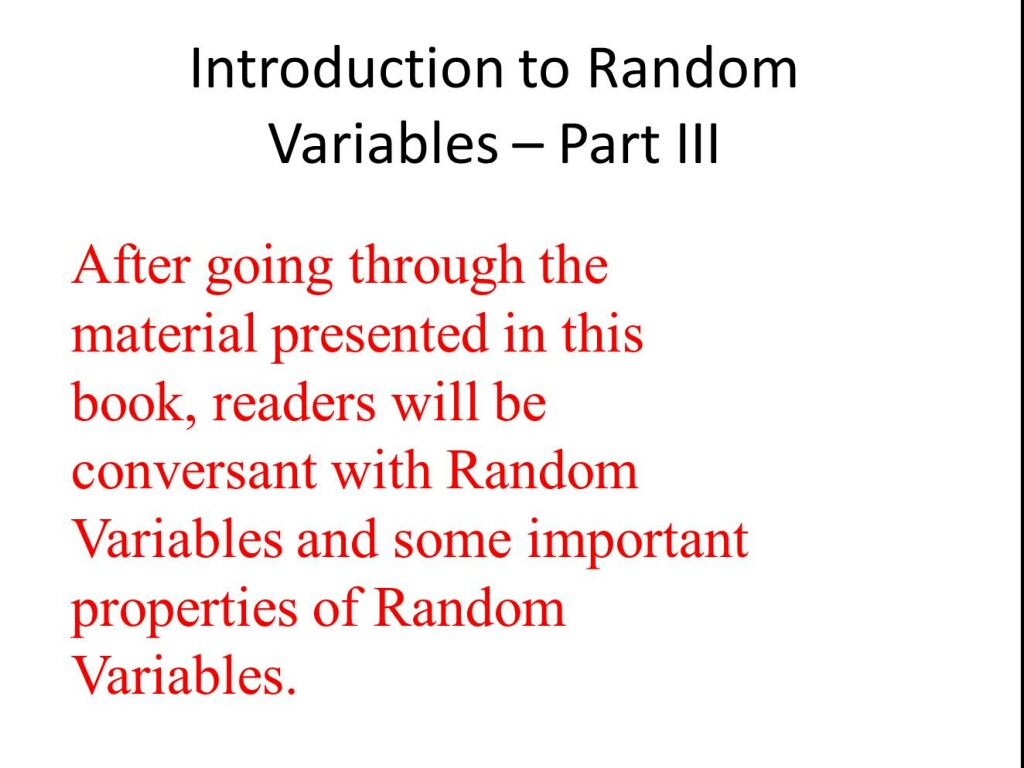 Introduction To Random Variables Part Iii