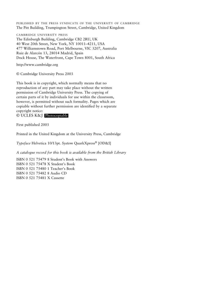 cambridge key english test 3 student's book with answers