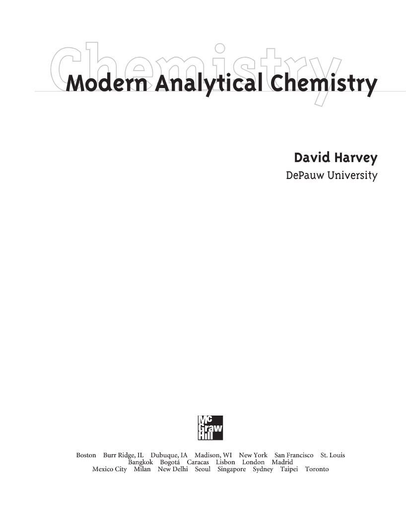 Modern Analytical Chemistry