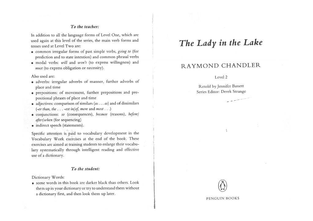 penguin readers - level 2 - the lady in the lake-