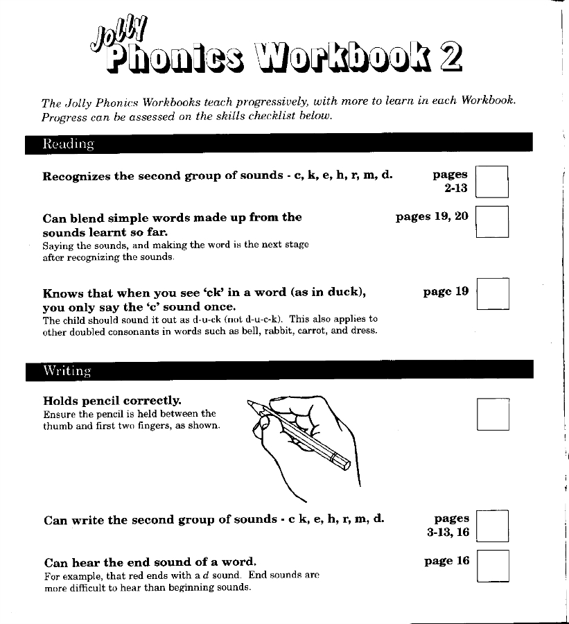 jolly phonics workbook 2 [c k e h r m d]
