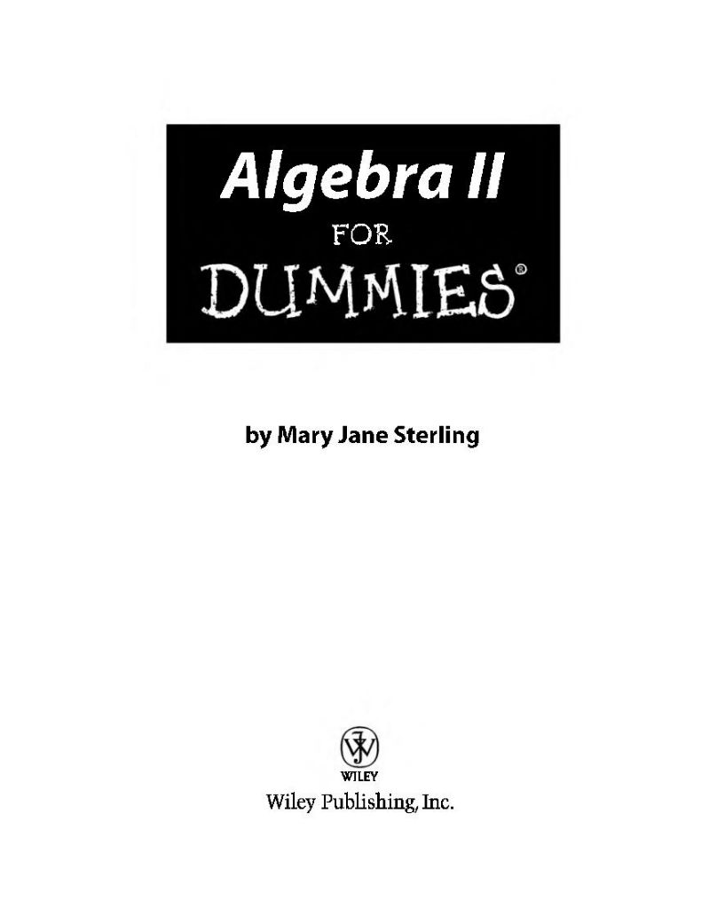algebra ii for dummies-ebookerz