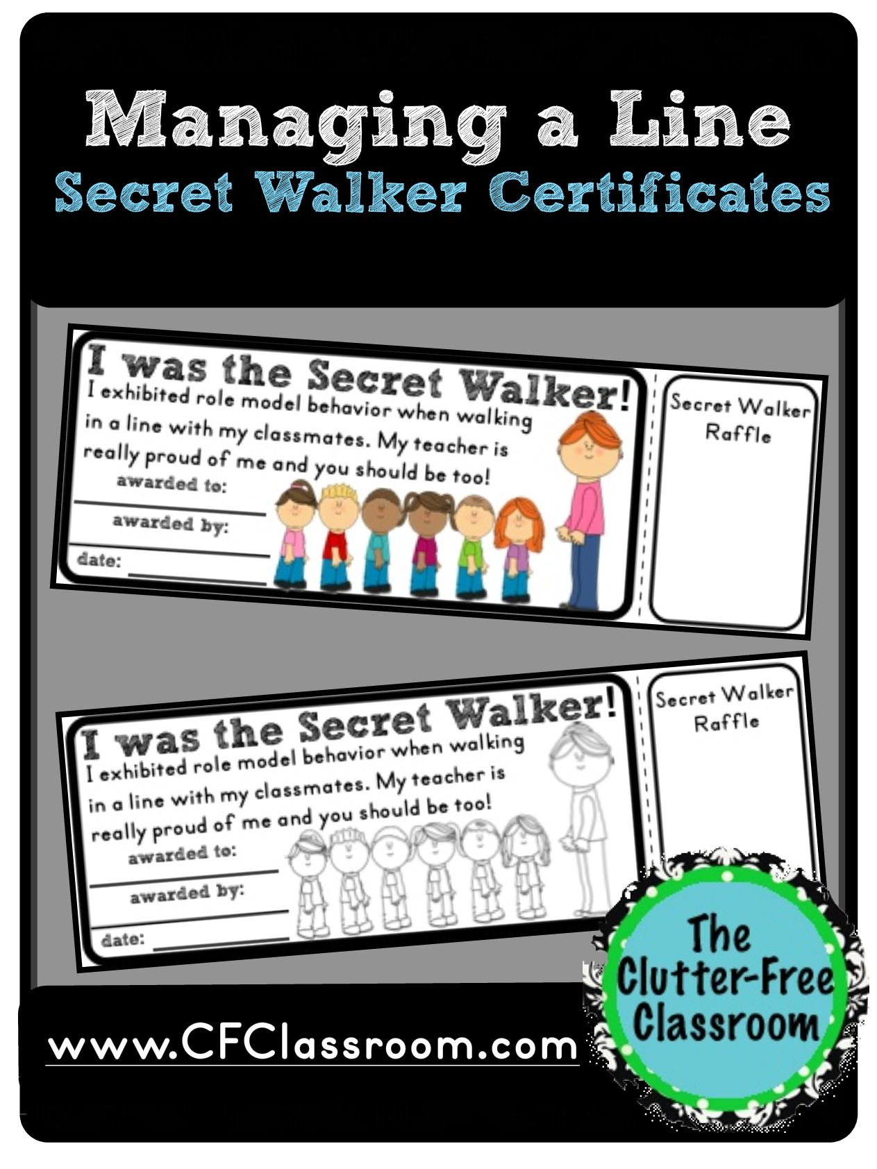 SecretWalkerCertificatesforManagingALineofStudentsFreePrintables