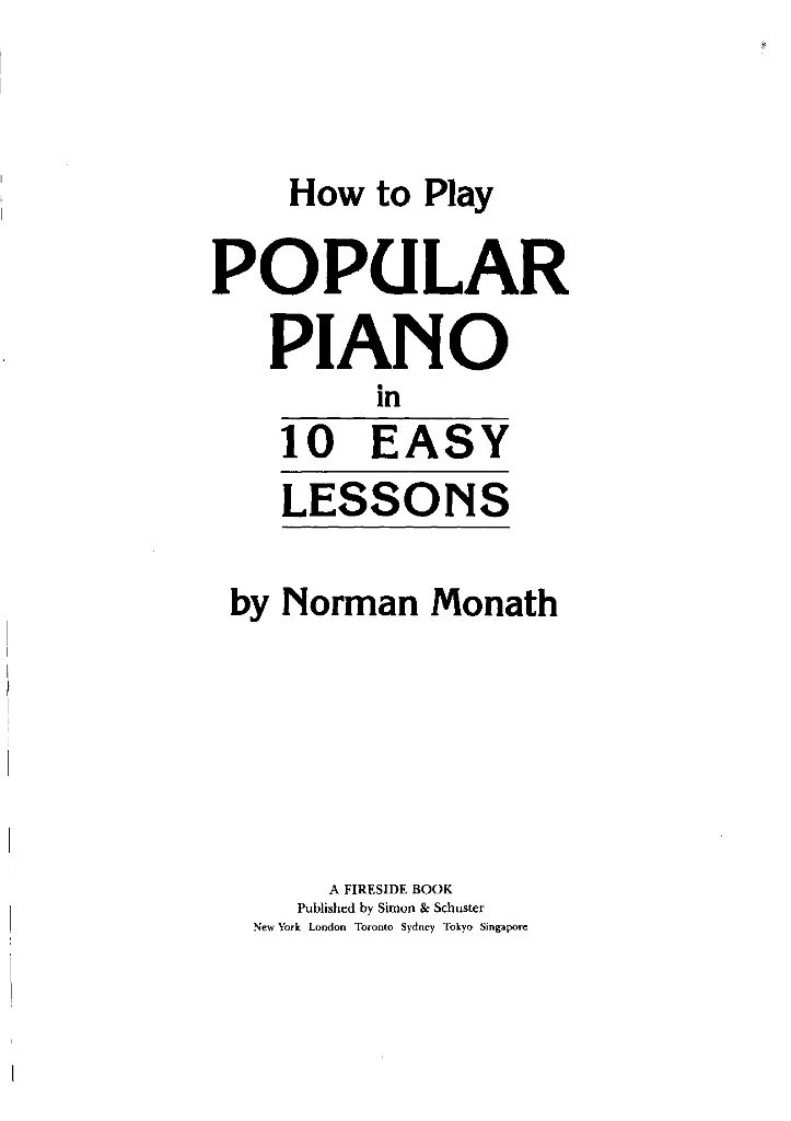how to play popular piano in 10 easy lesson