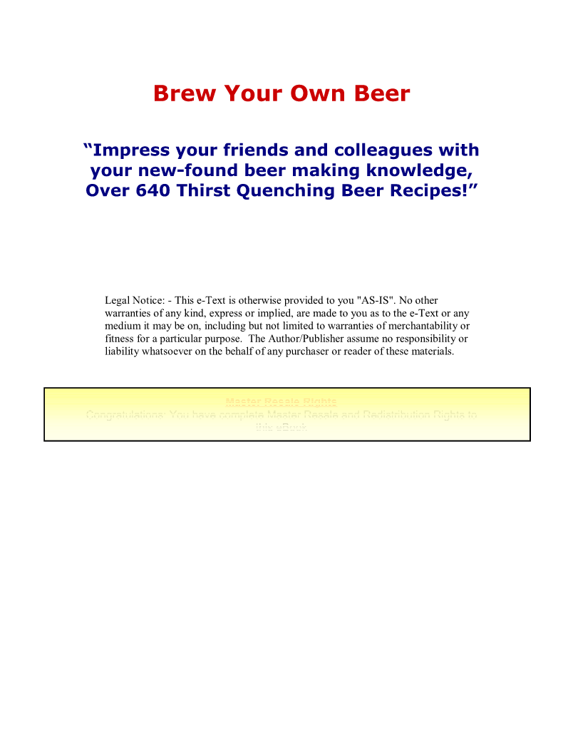 (e-book)cooking & recipes - brew your own beer
