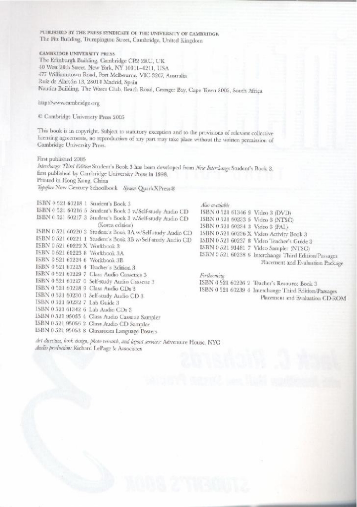 interchange 3 student book - third edition 2005 - jack richards