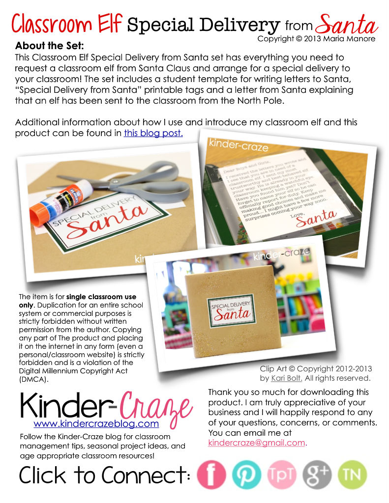 classroom elf special delivery from Santa