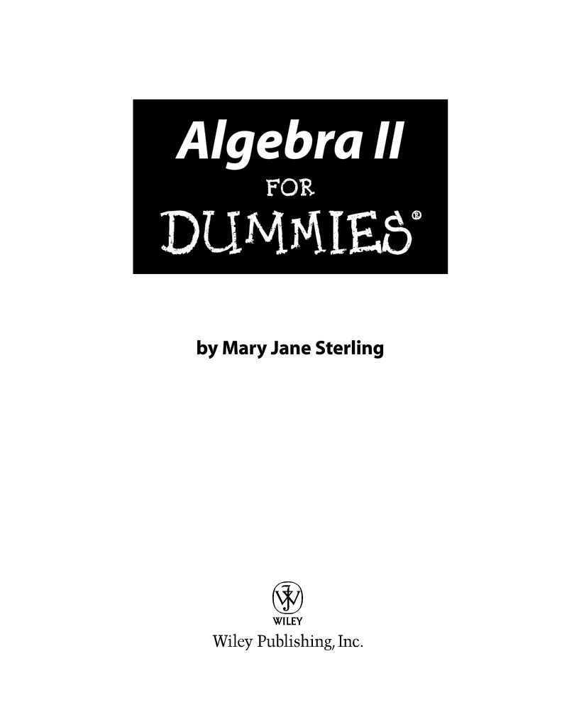algebra ii for dummies