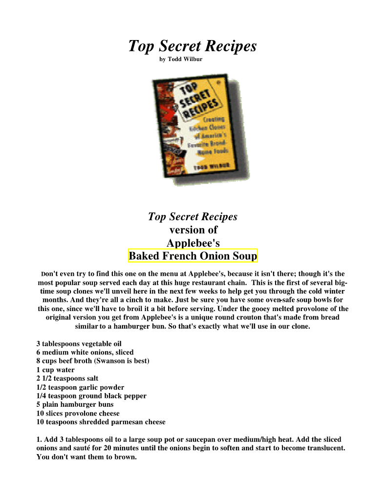 Top Secret Recipes