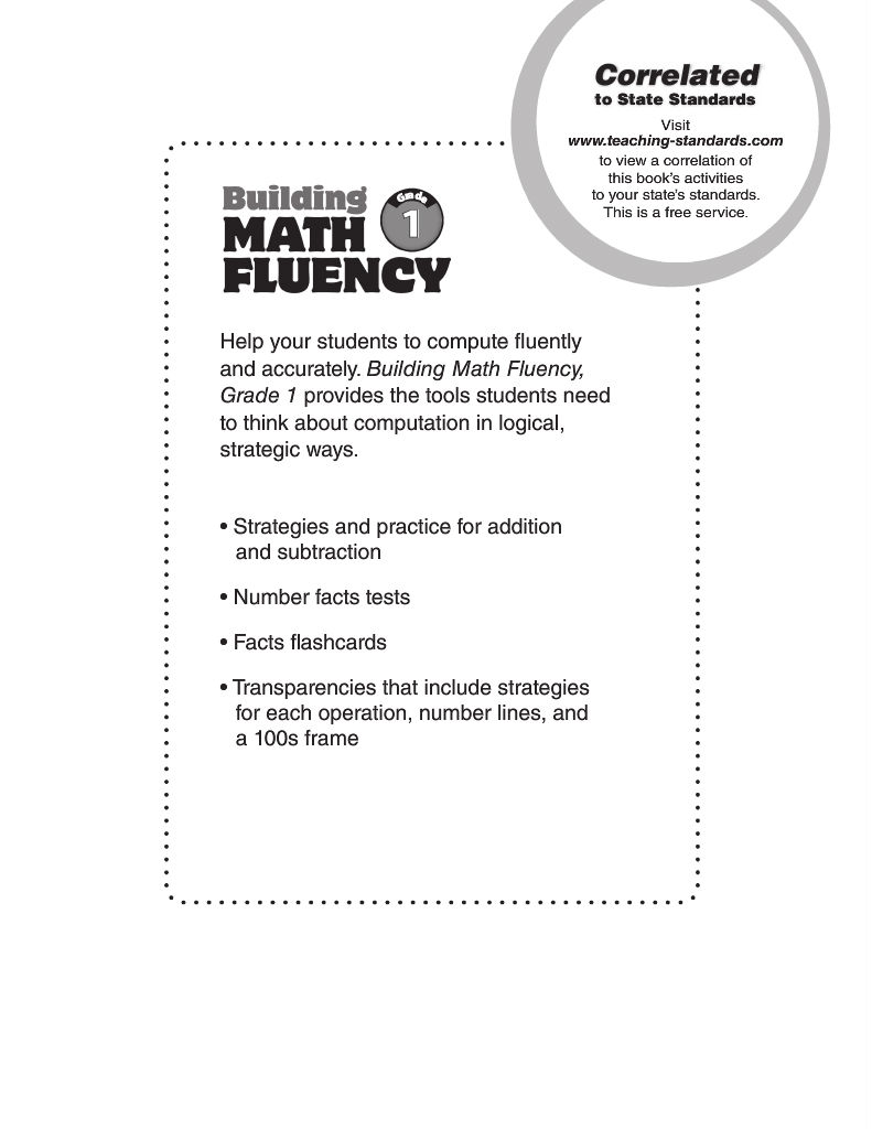 building math fluency grade 1-3033i