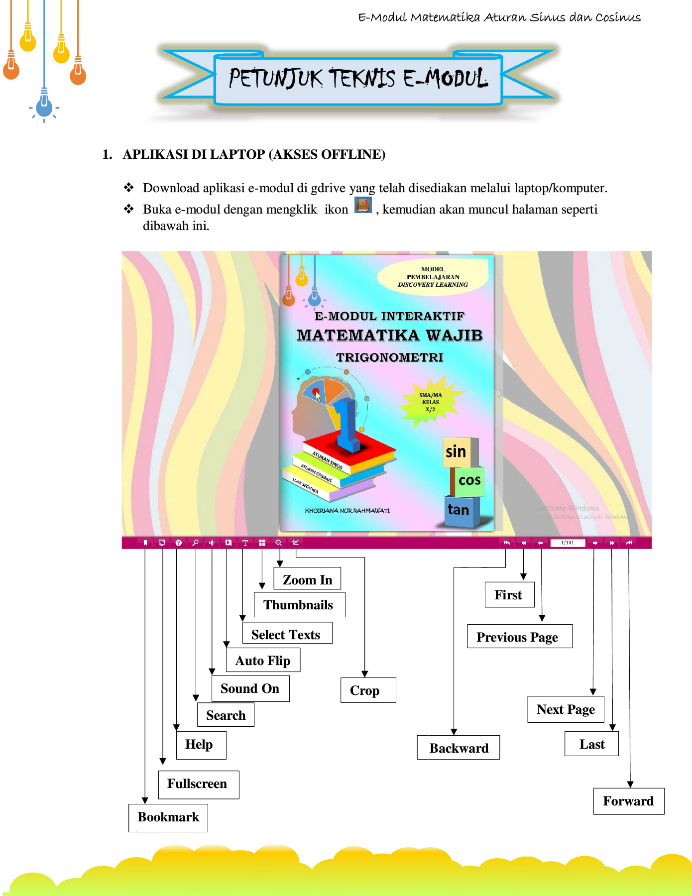 E-MODUL INTERAKTIF MATEMATIKA WAJIB ATURAN SINUS COSINUS (KHOIRIANA NUR R)