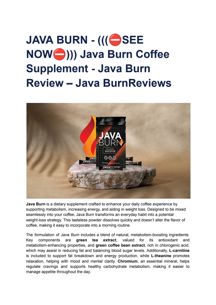 JAVA BURN - (((⛔SEE NOW⛔))) Java Burn Coffee Supplement - Java Burn ...