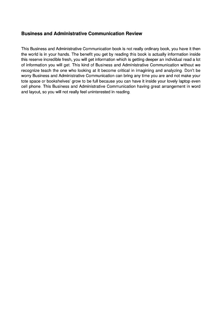 Business and Administrative Communication by Kitty O. Locker, Donna S ...