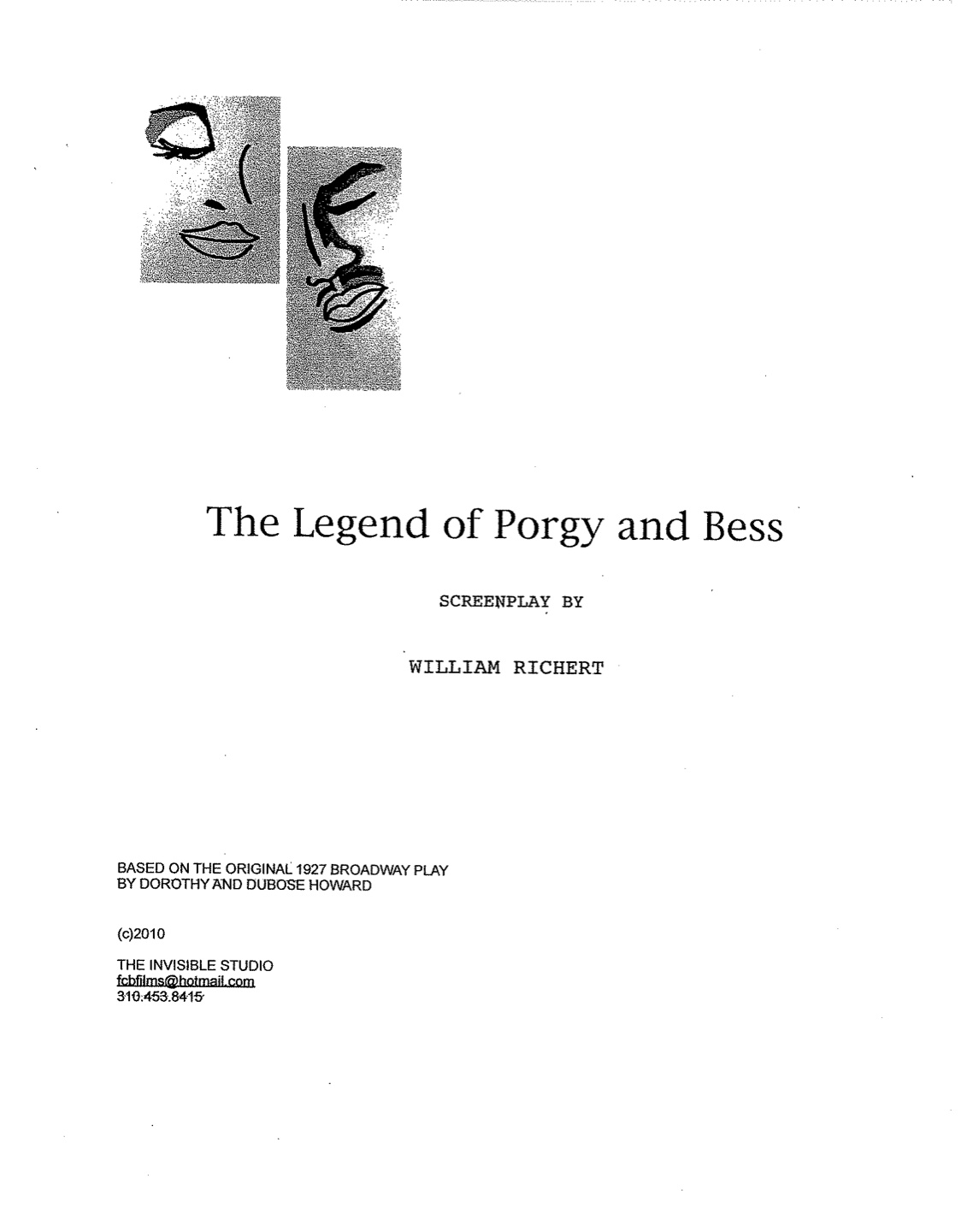 PORGY AND BESS SCREENPLAY FROM ORIGINAL PLAY