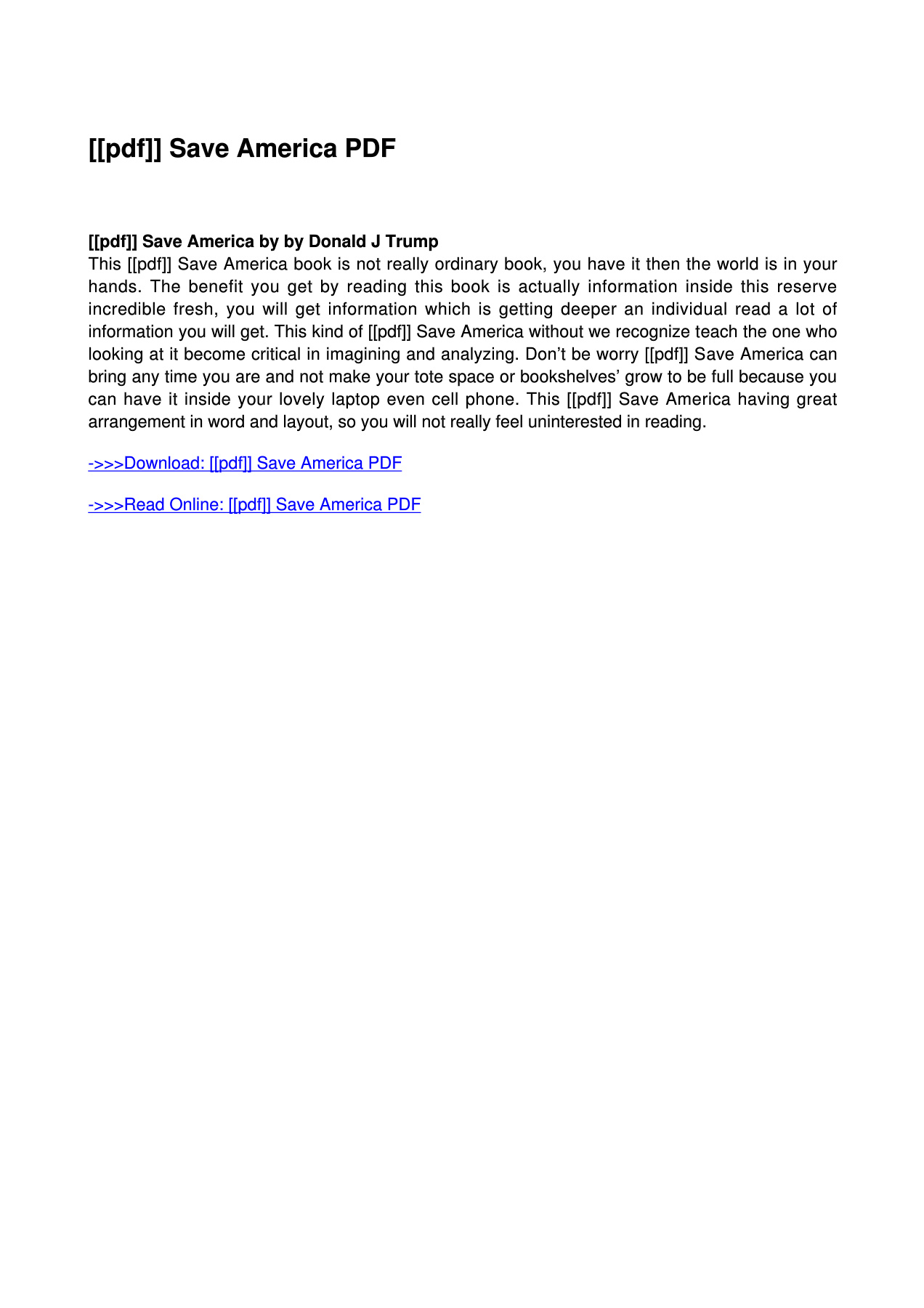 [[pdf]] Save America by Donald J Trump